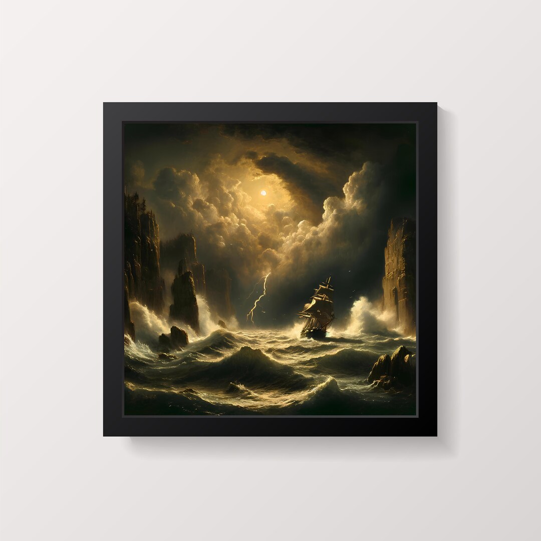 Ship in Peril 2 Art Framed Picture, High Quality Print Art, Perfect ...