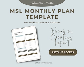 Medical Science Liaison Habits for Success Template, Editable PDF, MSL Template, Medical Affairs ...