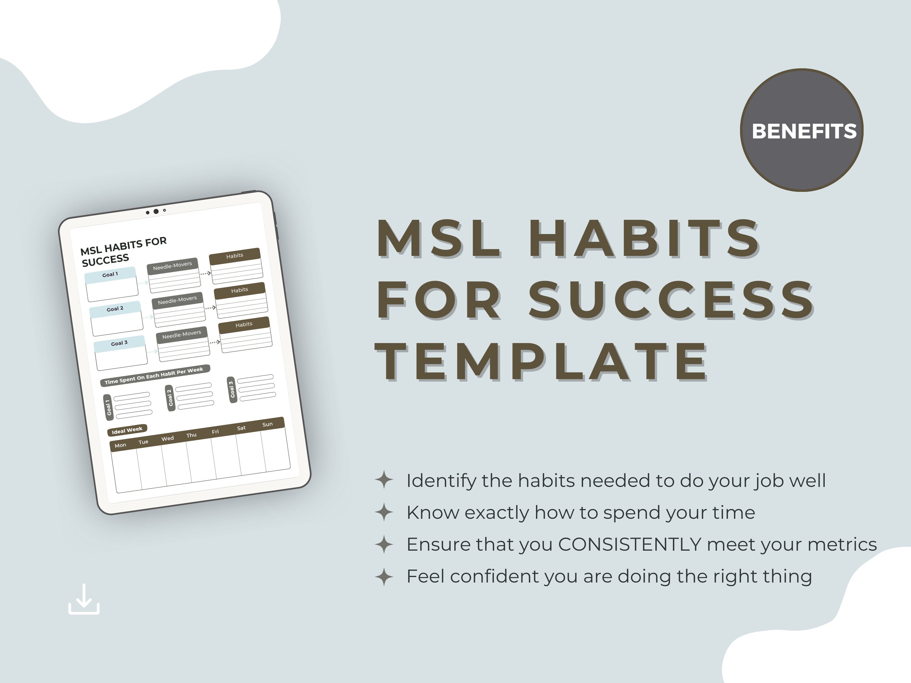 Medical Science Liaison Habits for Success Template, Editable PDF, MSL ...