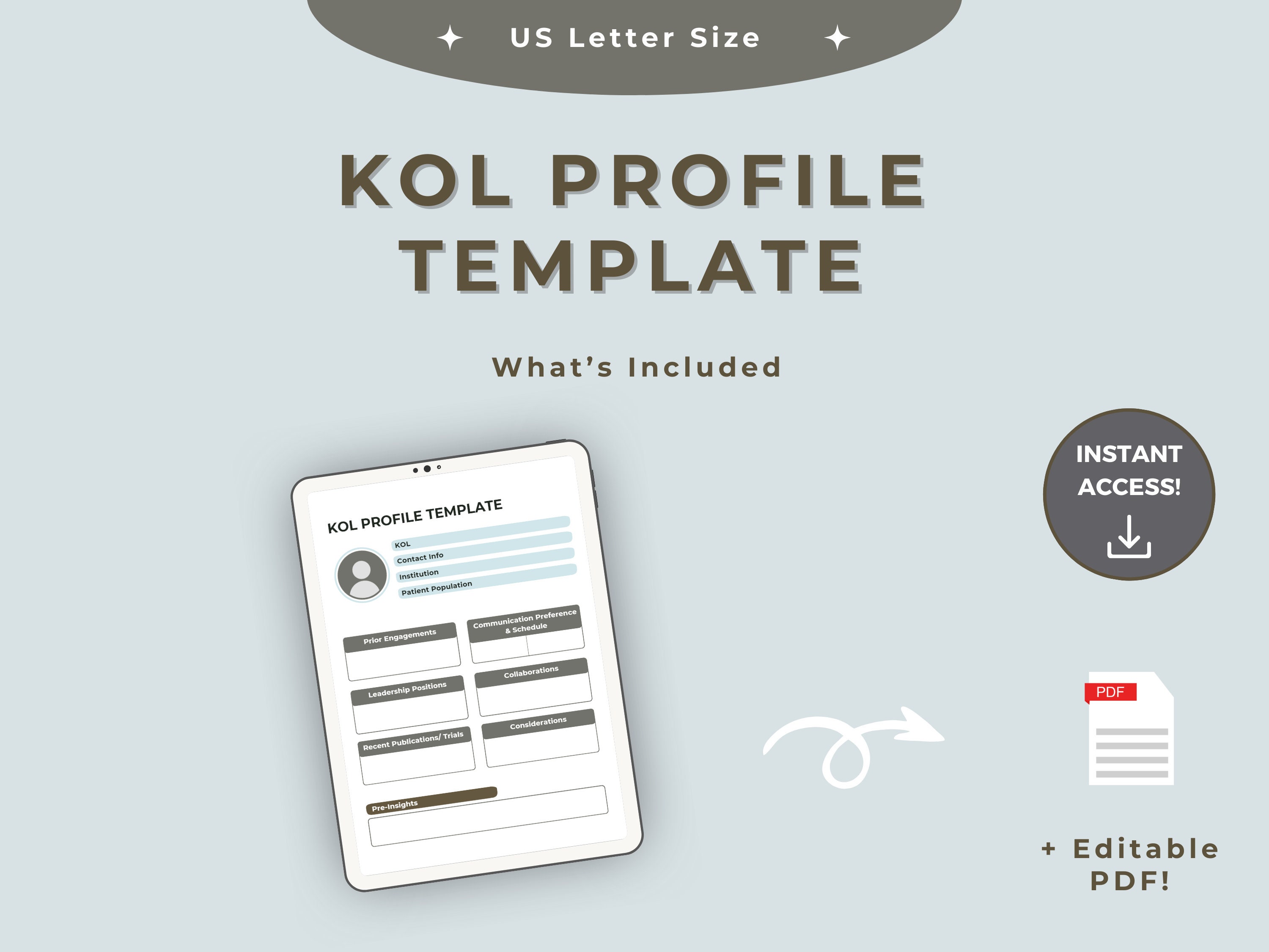 KOL Profile Template for Medical Science Liaison, Editable Pdf, MSL ...