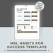 Medical Science Liaison Habits for Success Template, Editable PDF, MSL ...