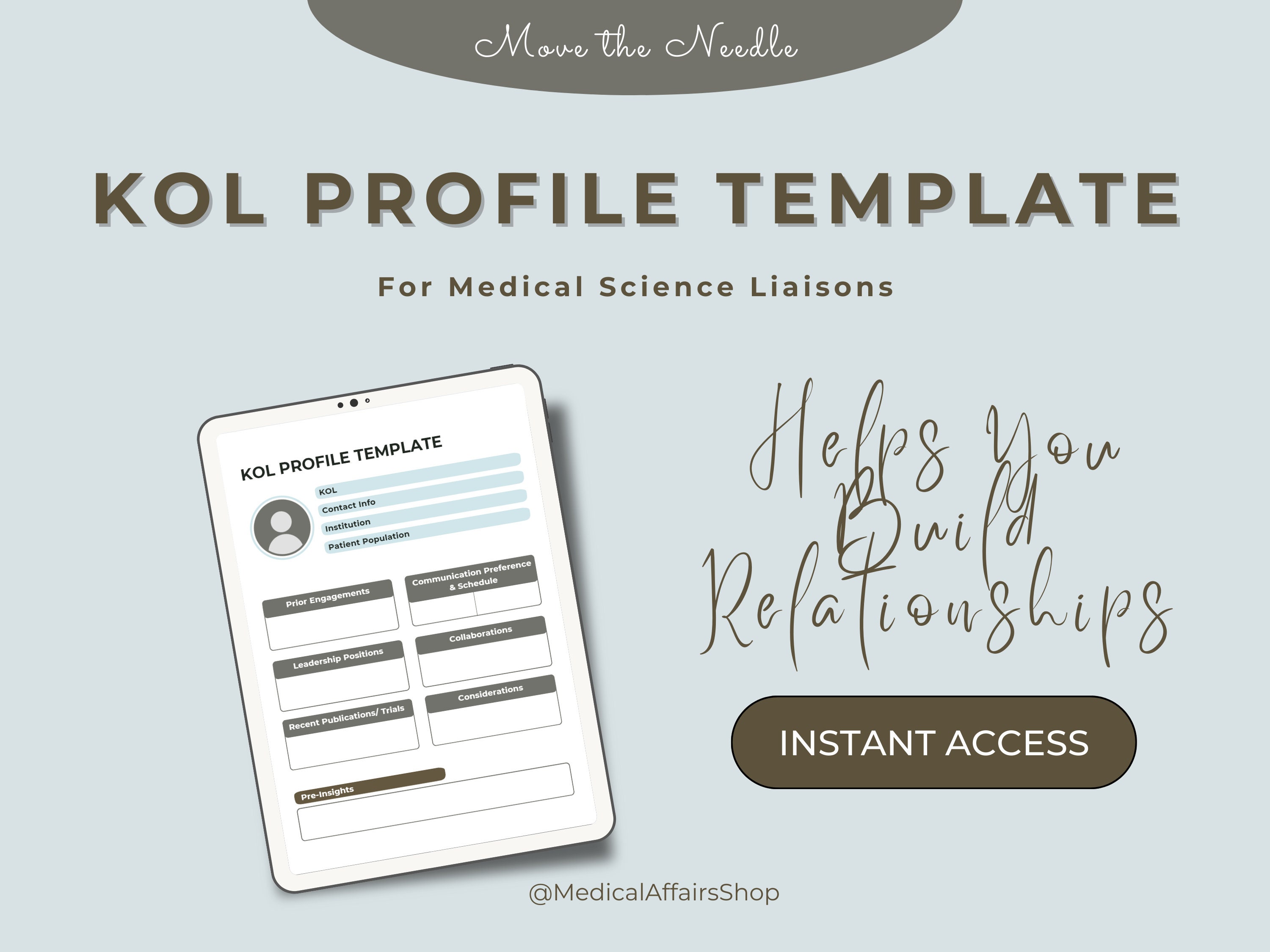 KOL Profile Template for Medical Science Liaison, Editable Pdf, MSL ...