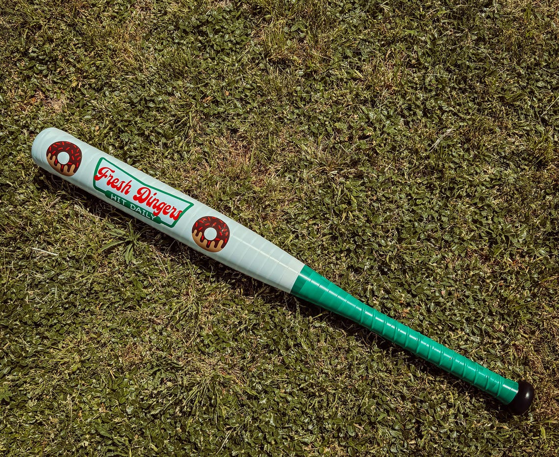 Dingers and Donuts Plastic Baseball Bat - Baseball Gift - Novelty ...