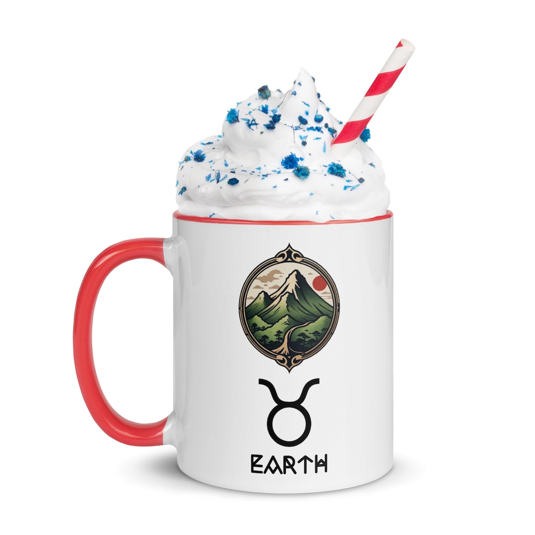 Taurus Earth Element Zodiac/horoscope Mug With Color Inside - Etsy