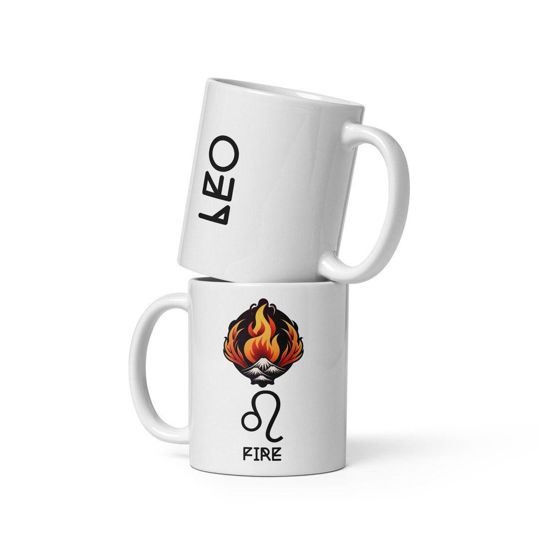 Leo Fire Element Zodiac/horoscope White Glossy Mug - Etsy