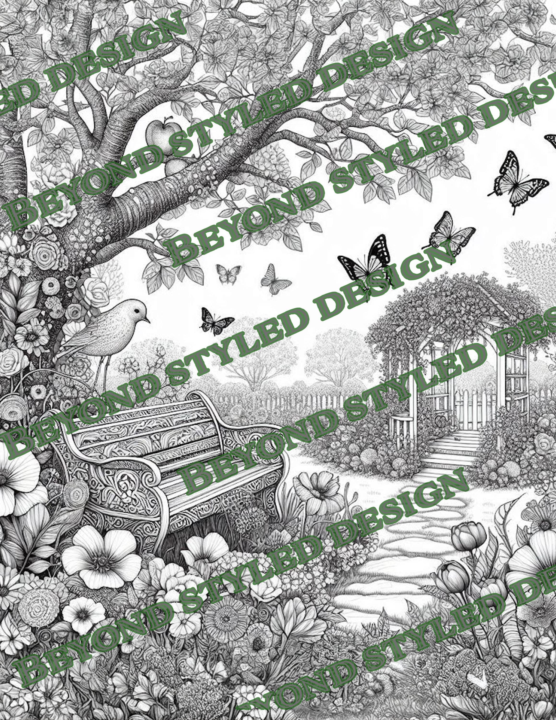 12 Relaxing Nature Coloring Pages - Etsy