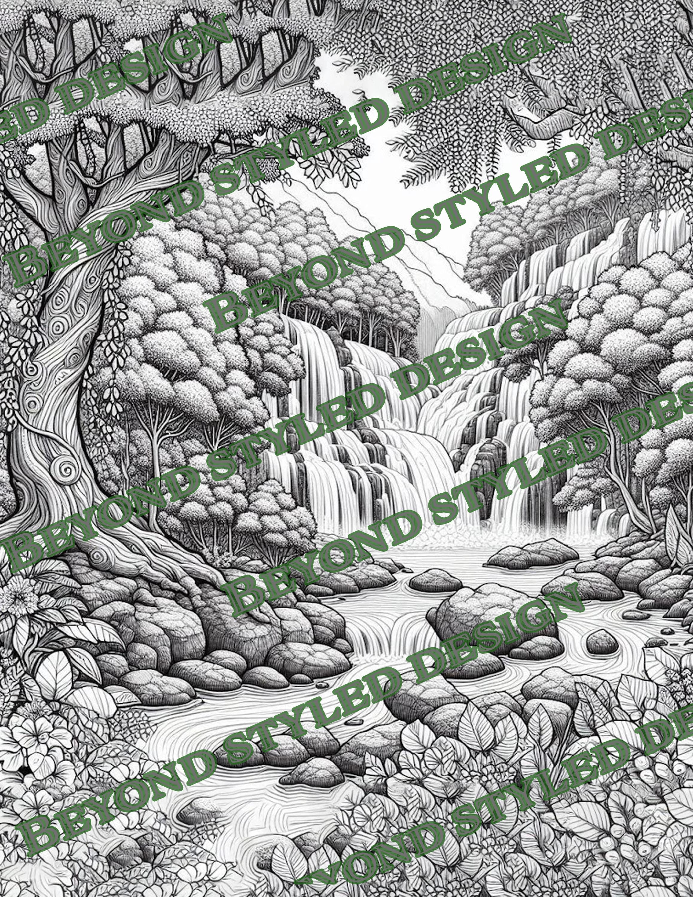 12 Relaxing Nature Coloring Pages - Etsy