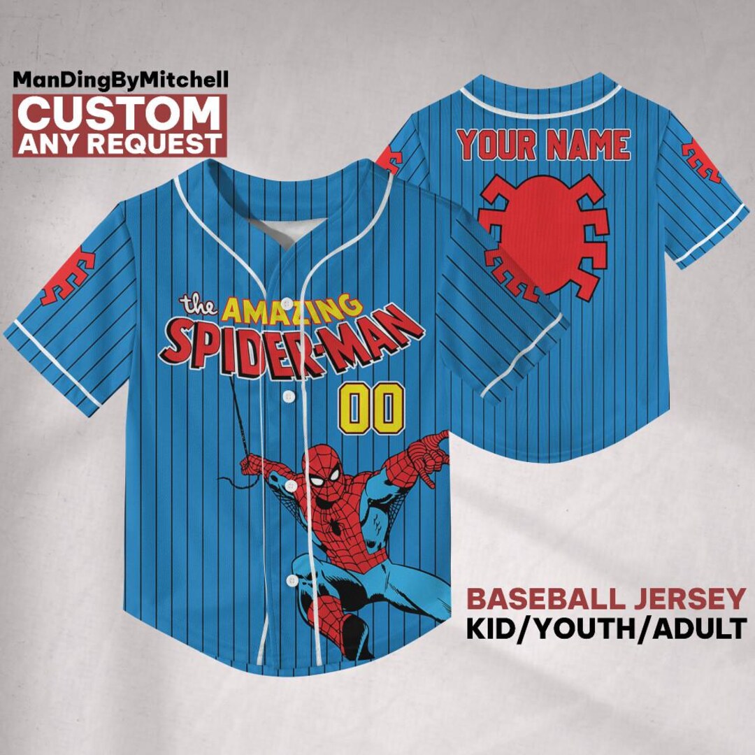 Personalize the Amazing Spider-man Printed Baseball, Superhero Suit for ...