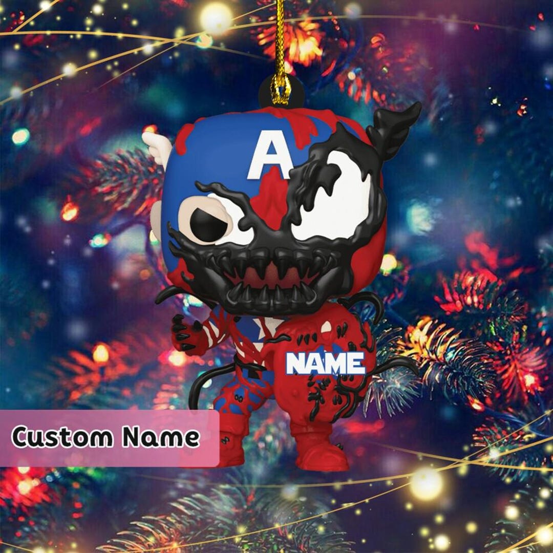 Personalize Captain America X Venom Acrylic Ornament, Movie Xmas ...