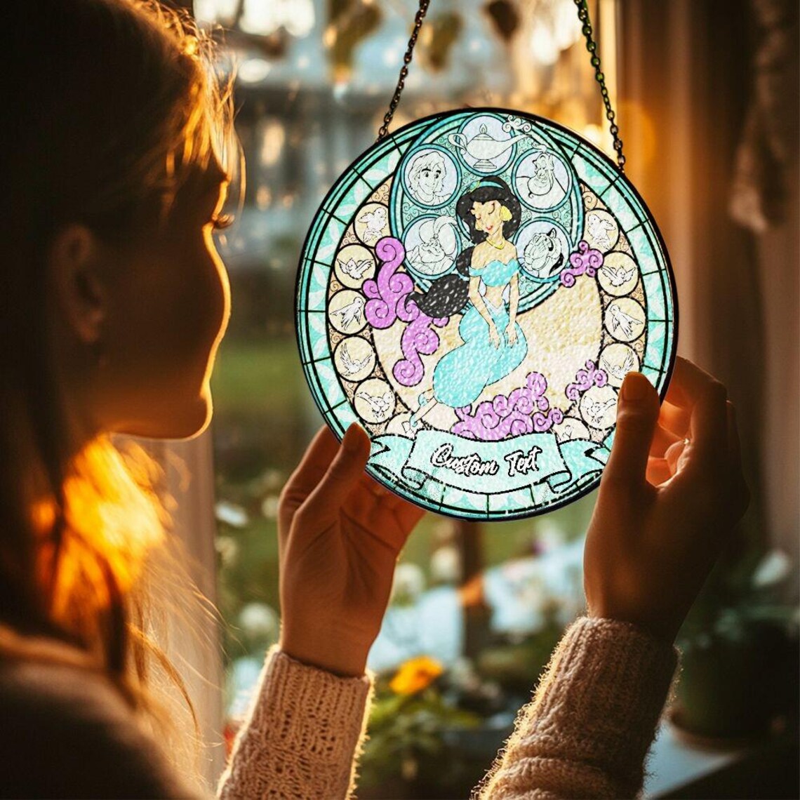 Custom Disney Princess Jasmine Suncatcher Stained Glass, Aladdin ...