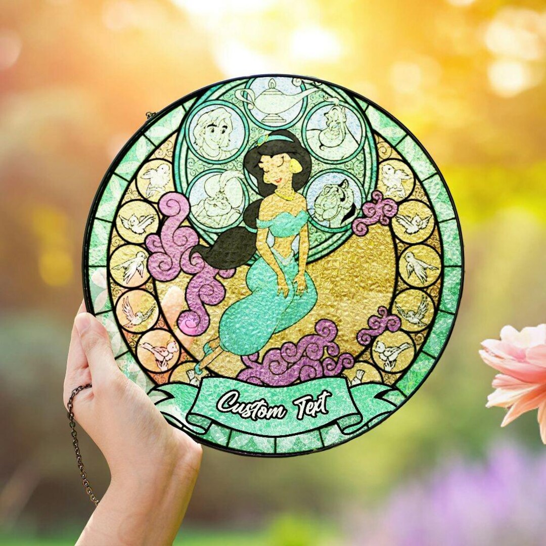Custom Disney Princess Jasmine Suncatcher Stained Glass, Aladdin ...
