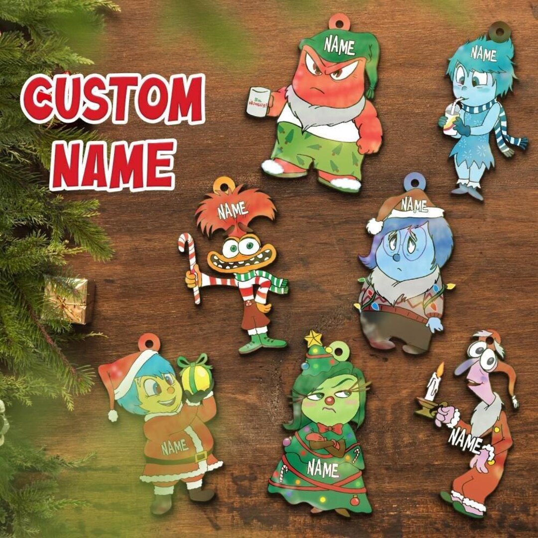 Personalize Inside Out Collection Christmas Acrylic Ornament, Xmas ...