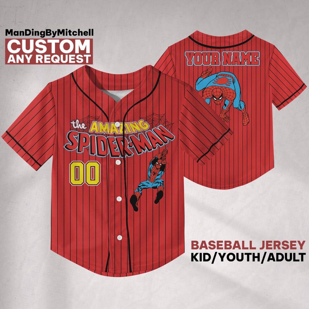Personalize the Amazing Spider-man Uniform Baseball, Superhero Suit for ...
