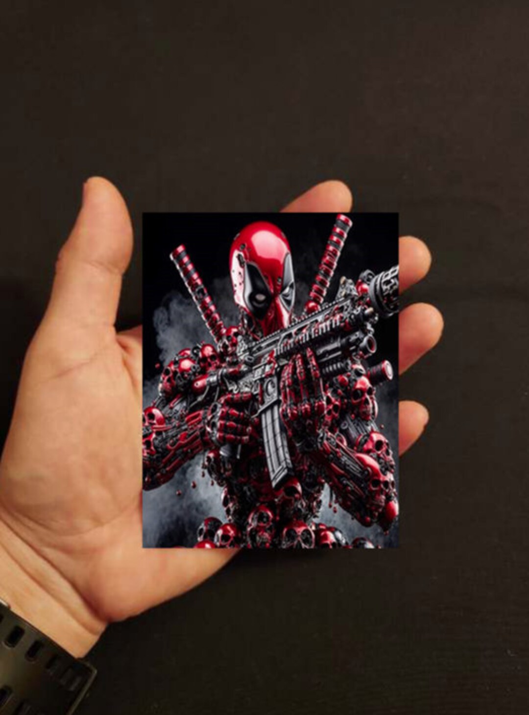 Deadpool With Skull Suit Sticker - Etsy