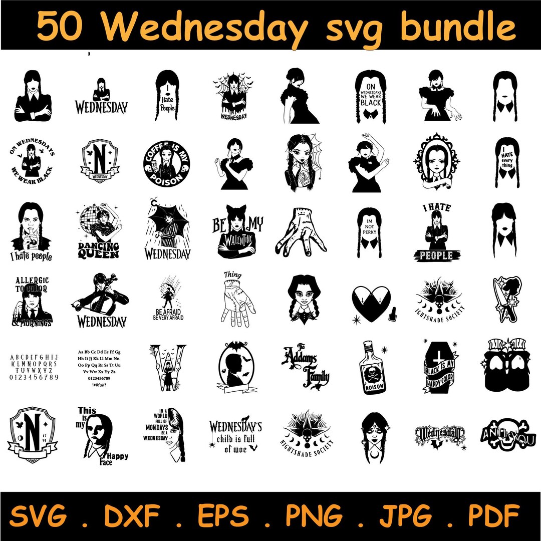 Wednesday Addams SVG Bundle | Cricut & Silhouette Files (digital ...