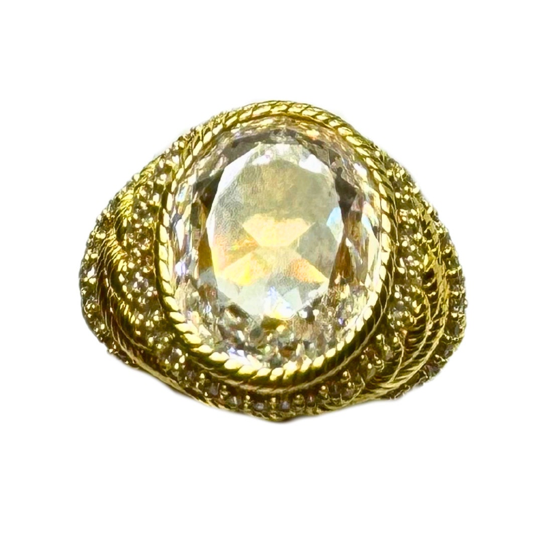 Judith Ripka SS Vermeil Dominque Ring - Etsy