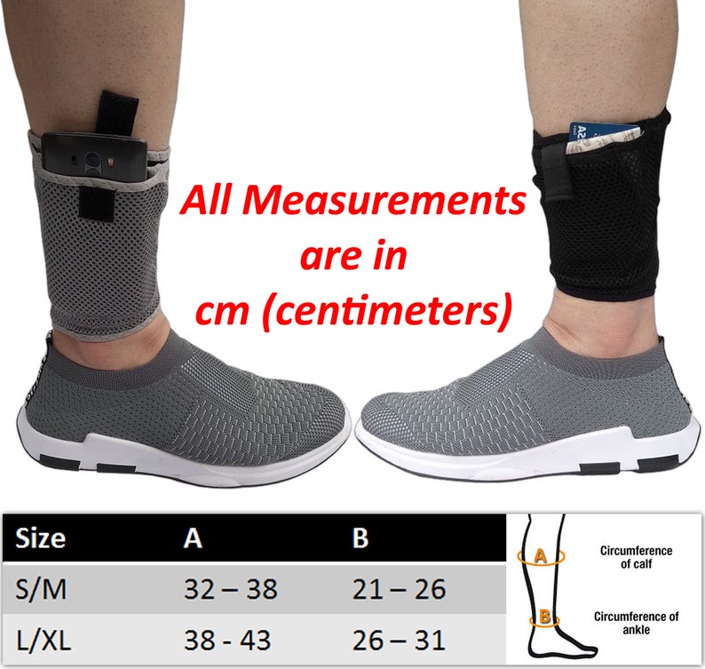 LTG PRO® Concealed Ankle Leg Mesh Wallet Travel Pouch Passport Mobile ...