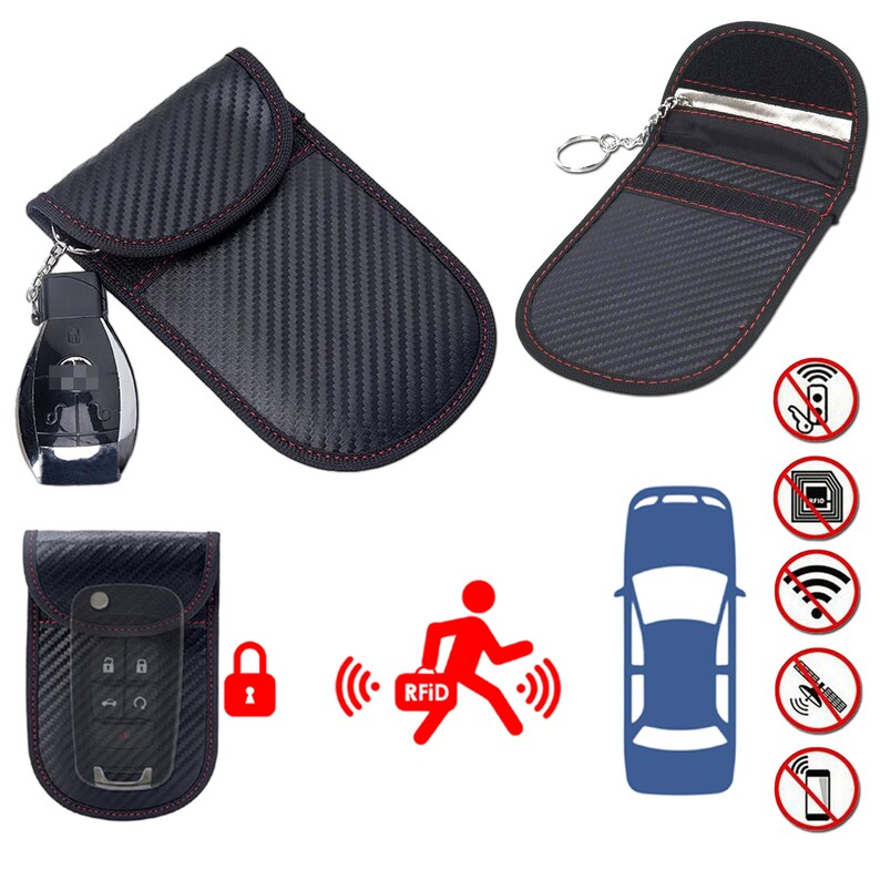 RFID Blocking Key Pouch Set of 2, Faraday Bag for Car Key Fob, Anti ...