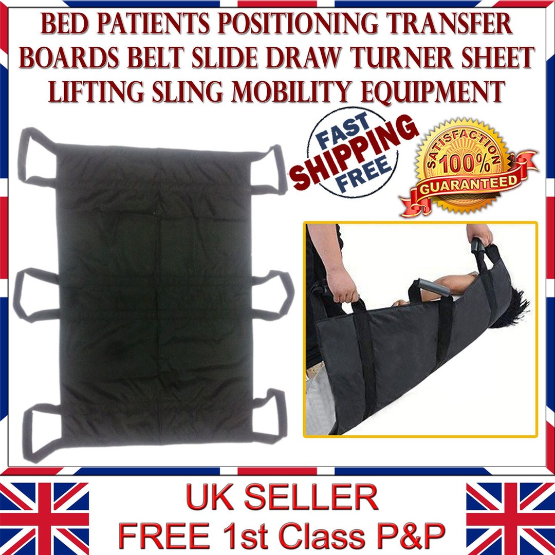 Patient Elderly Mobility Transfer Bed Moving Sheet Lifting Sling Belt ...