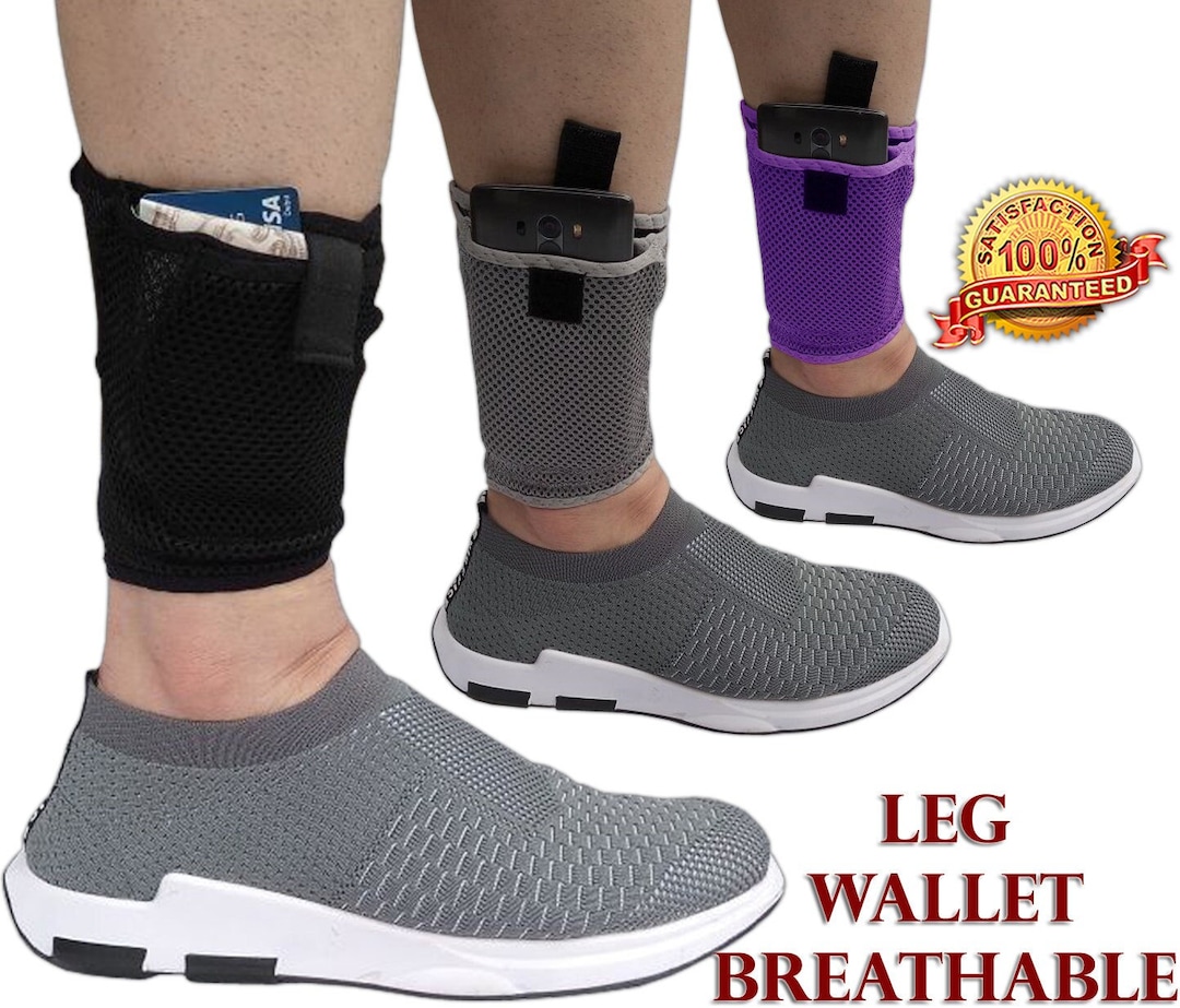 LTG PRO® Concealed Ankle Leg Mesh Wallet Travel Pouch Passport Mobile ...