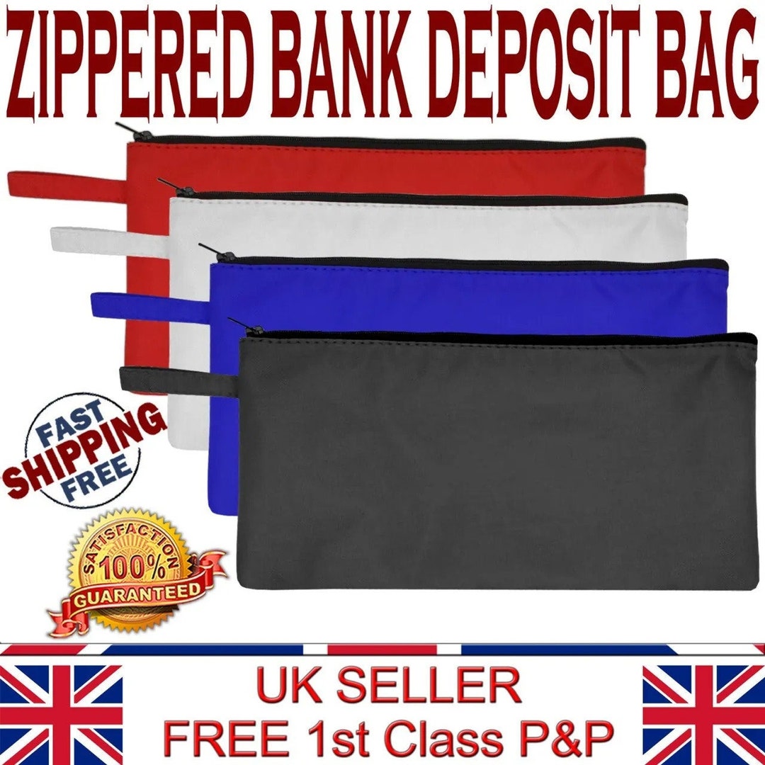 LTG Bank Deposit Cash Zip Bag Quality Multi Purpose Pouch Coin Taxi ...