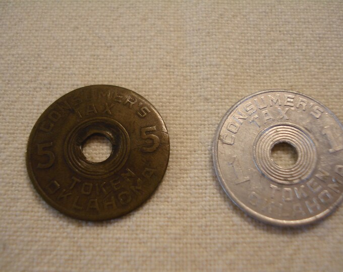 Old Oklahoma Old Age Assistance Tax Tokens 1 and 5 - Etsy