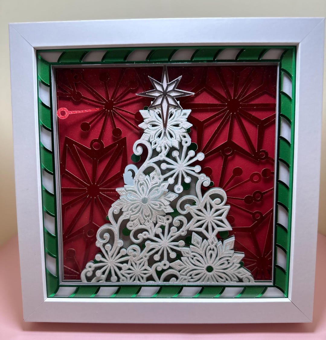 Snowflake Christmas Tree Shadow Box - Etsy