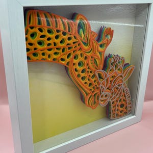 Colorful Giraffe Shadow Box - Etsy