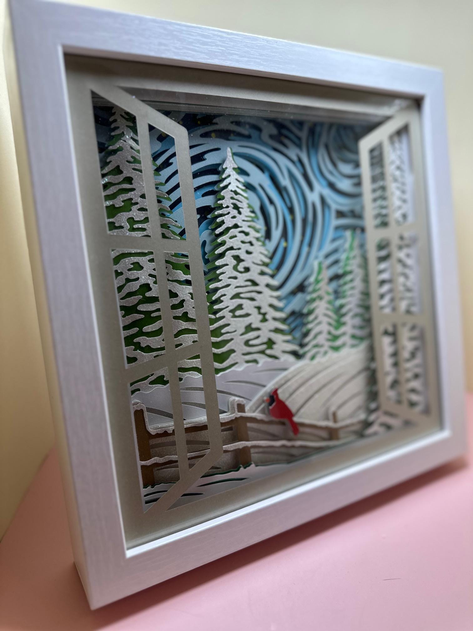 Starry Night Winter Shadow Box - Etsy