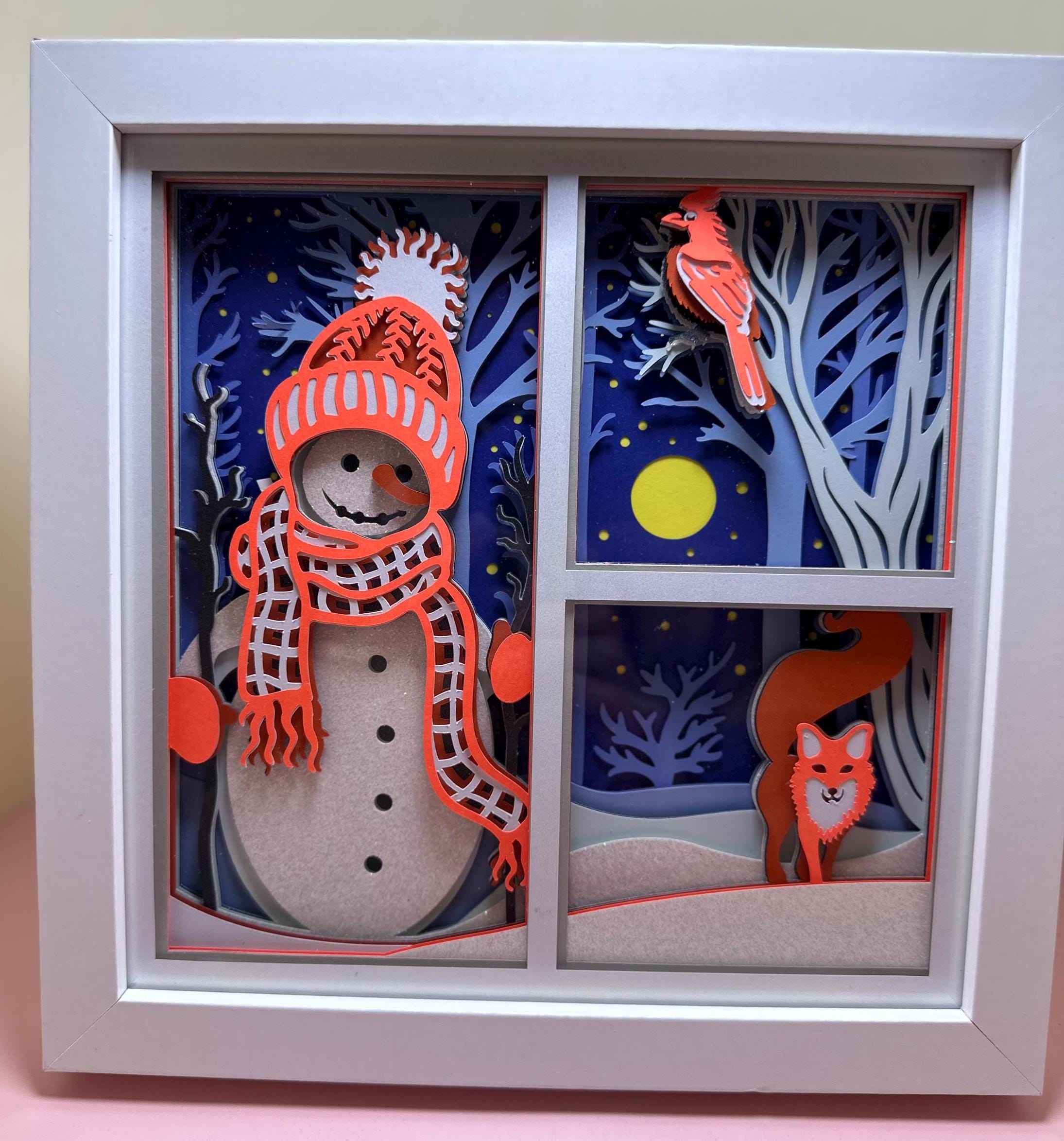 Snowman Shadow Box - Etsy
