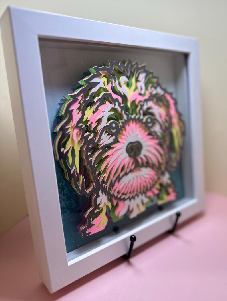 Cavapoo Shadowbox, Layered Art, Cavapoo, Framed Art, 3D Layered ...