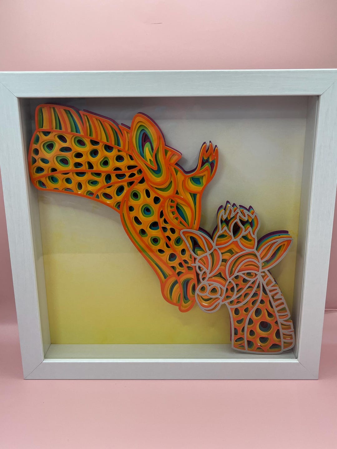 Colorful Giraffe Shadow Box - Etsy