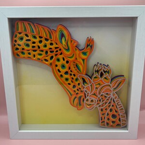 Colorful Giraffe Shadow Box - Etsy