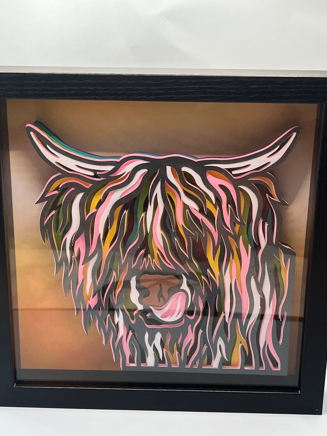 Highland Cow Shadow Box - Etsy