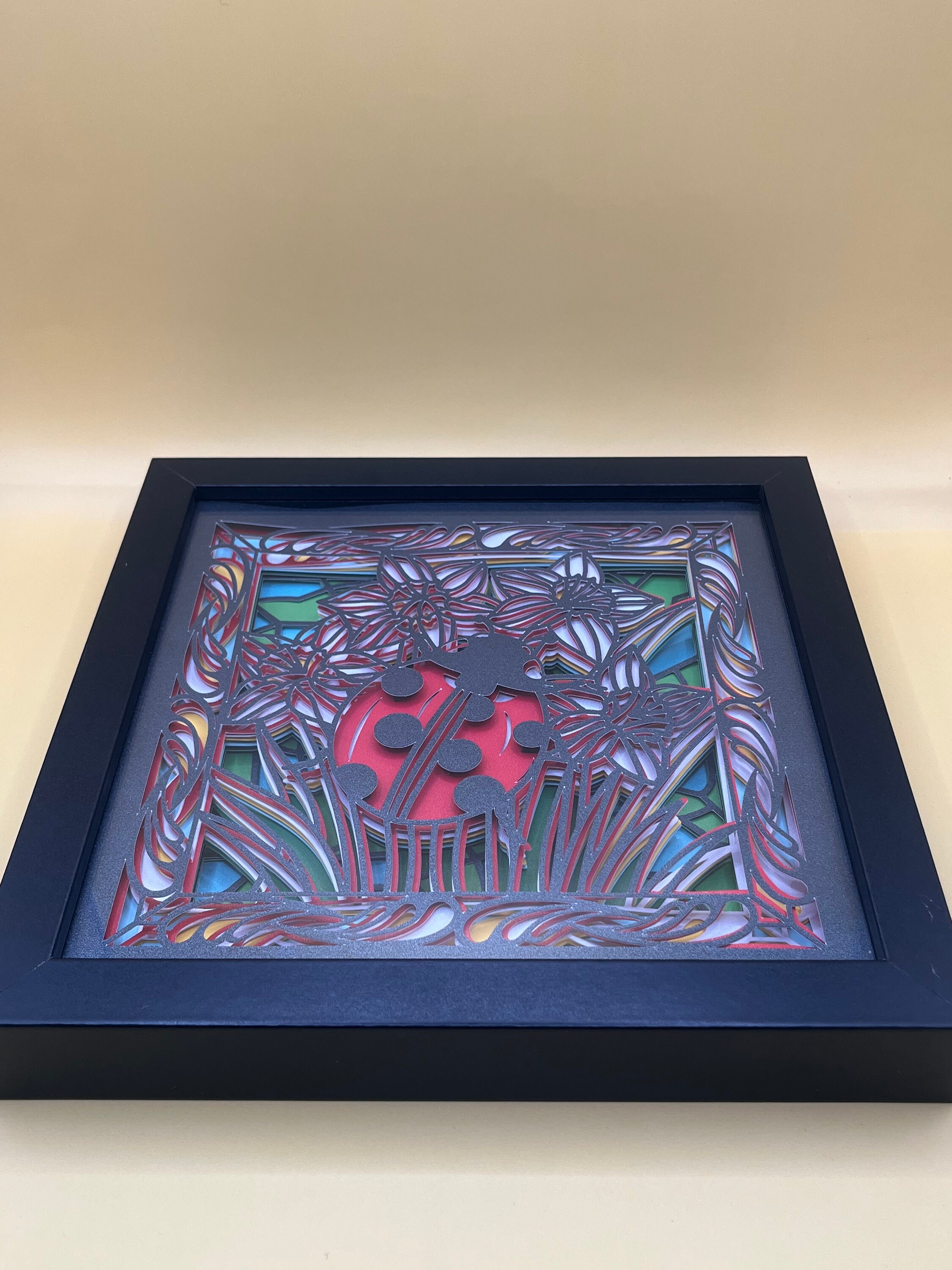 Stained Glass Lady Bug Shadow Box - Etsy