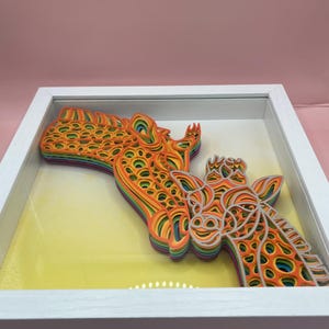 Colorful Giraffe Shadow Box - Etsy