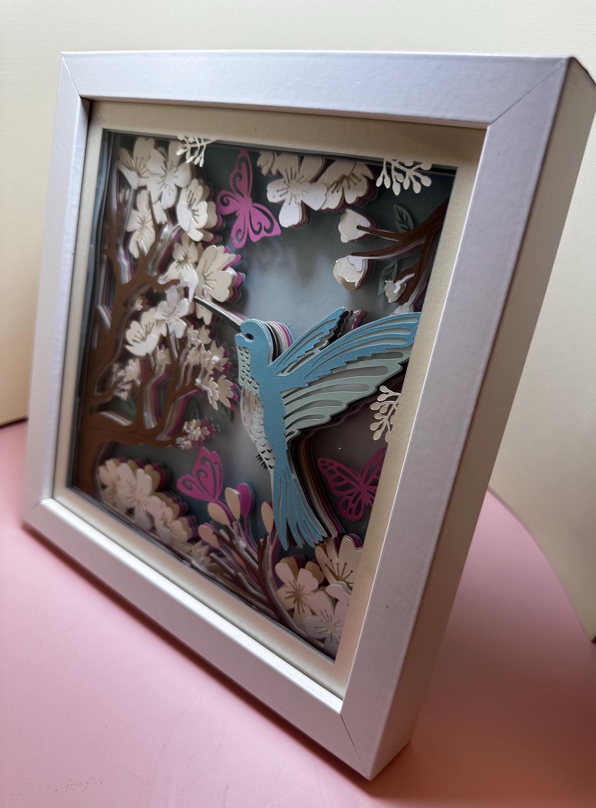 Hummingbird right Shadow Box - Etsy