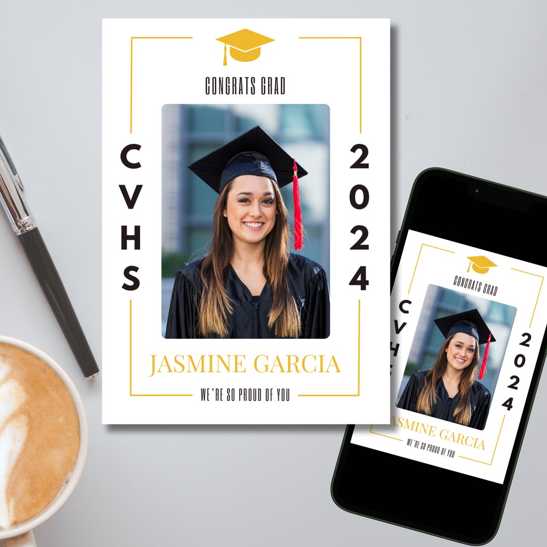 Editable Graduation Announcement Template: Personalize With School ...