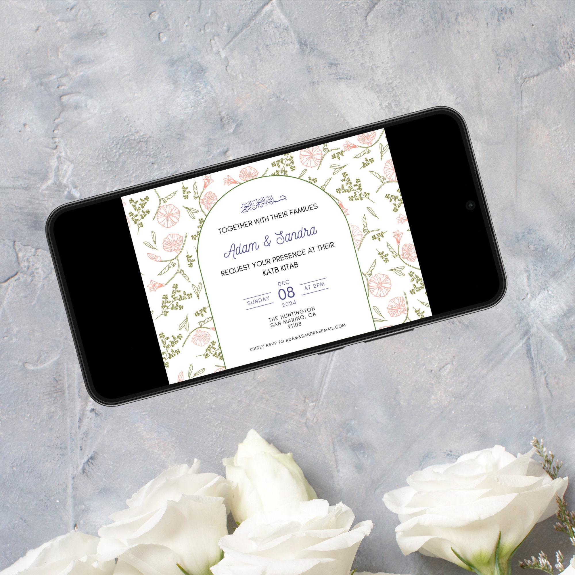 Katb Kitab Invitation Template, Customizable Invitation, Nikah ...