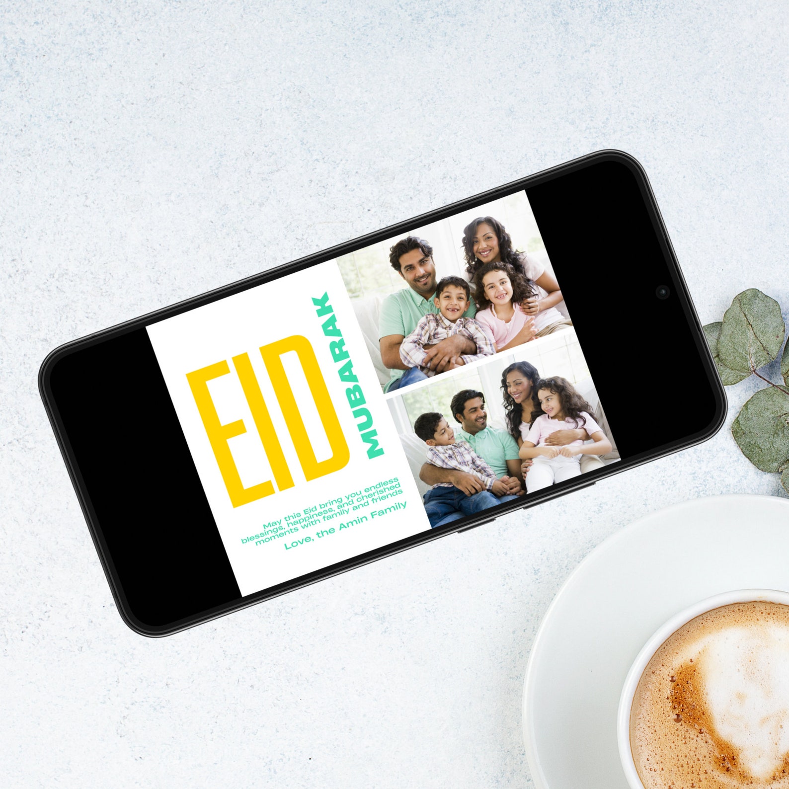 Editable Eid Al-fitr Greeting Card, Eid Mubarak Card, Digital Eid Card ...