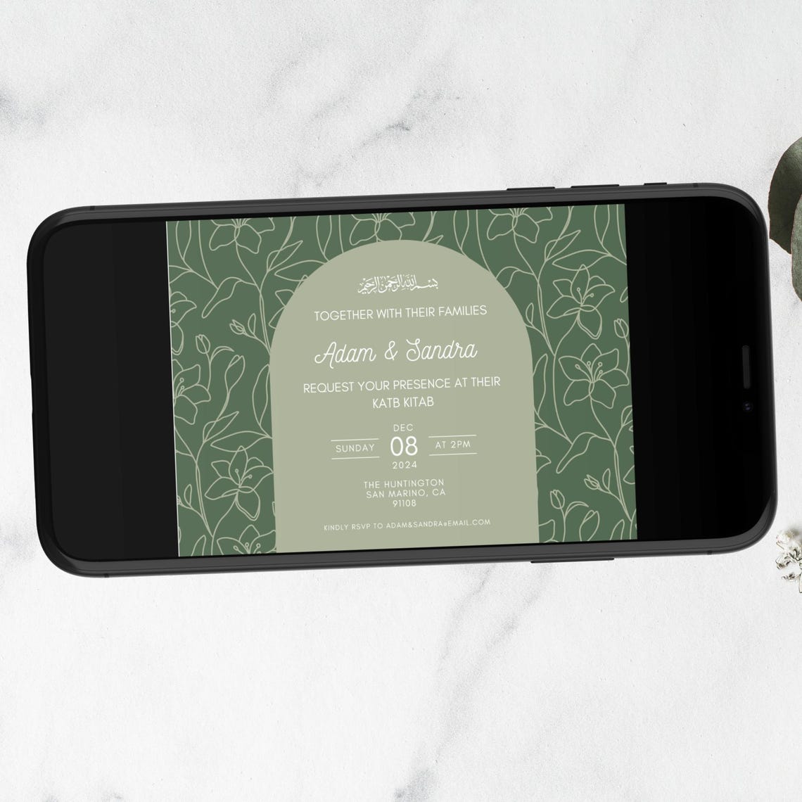 Editable Katb Kitab Invitation Template, Customizable Invite, Nikah ...