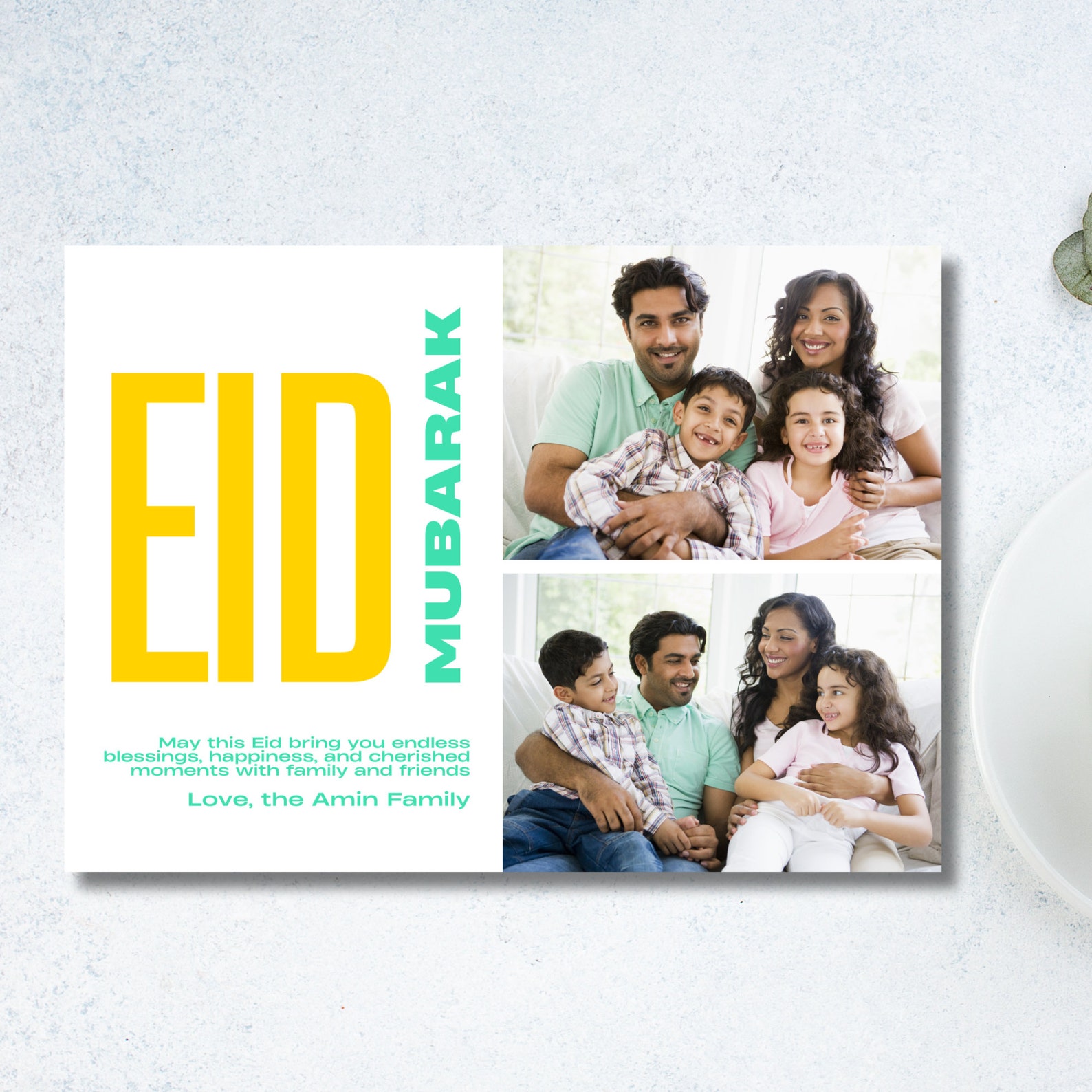 Editable Eid Al-fitr Greeting Card, Eid Mubarak Card, Digital Eid Card ...