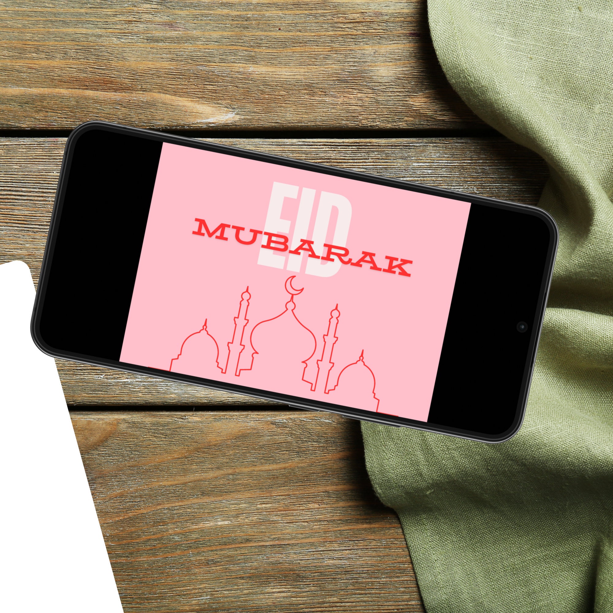 Editable Eid Family Greeting Card, Eid Al-adha Card, Eid Mubarak Card ...