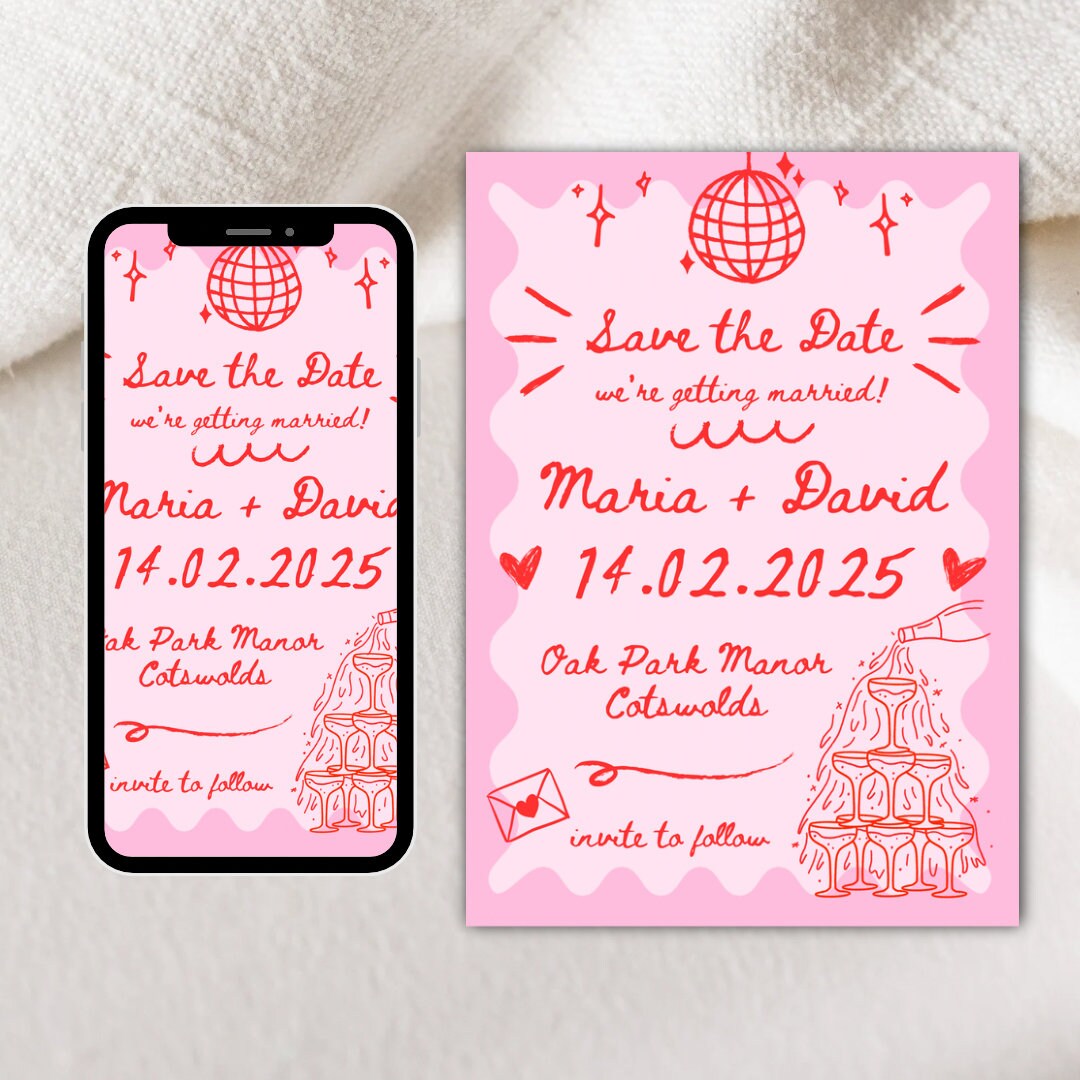 Whimsical Save the Date Digital Invitation Template - Etsy