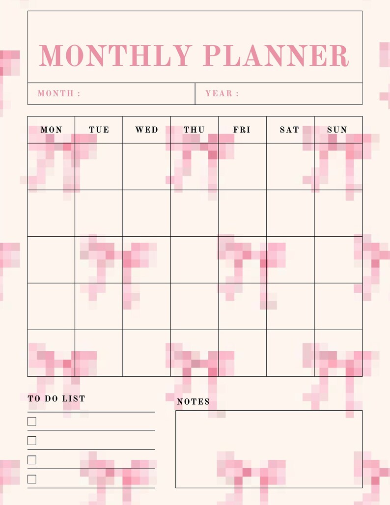 Trendy Monthly Planner - Etsy