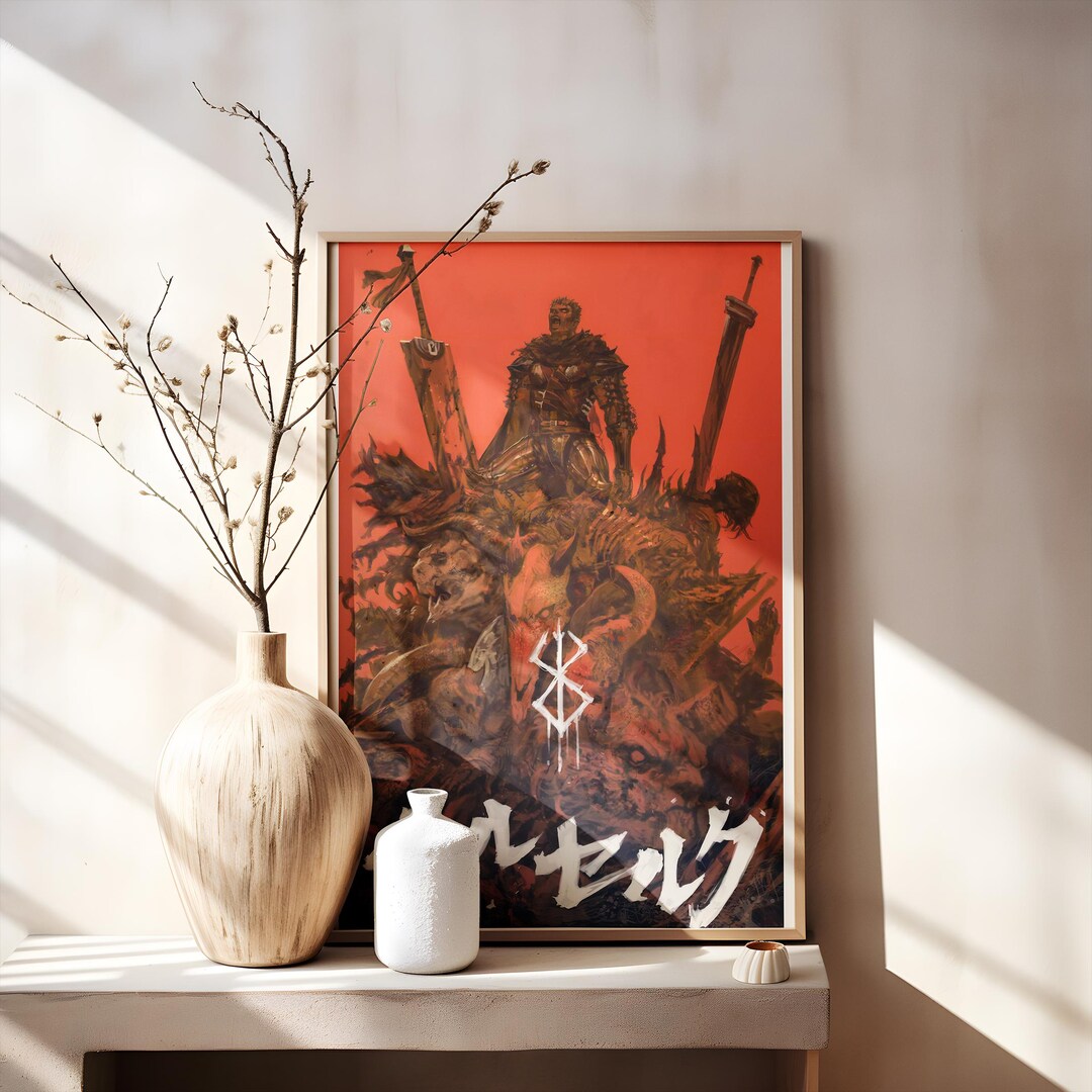 Berserk Posters, Manga Art, Anime Wall Print, Minimalist Painting, Guts ...