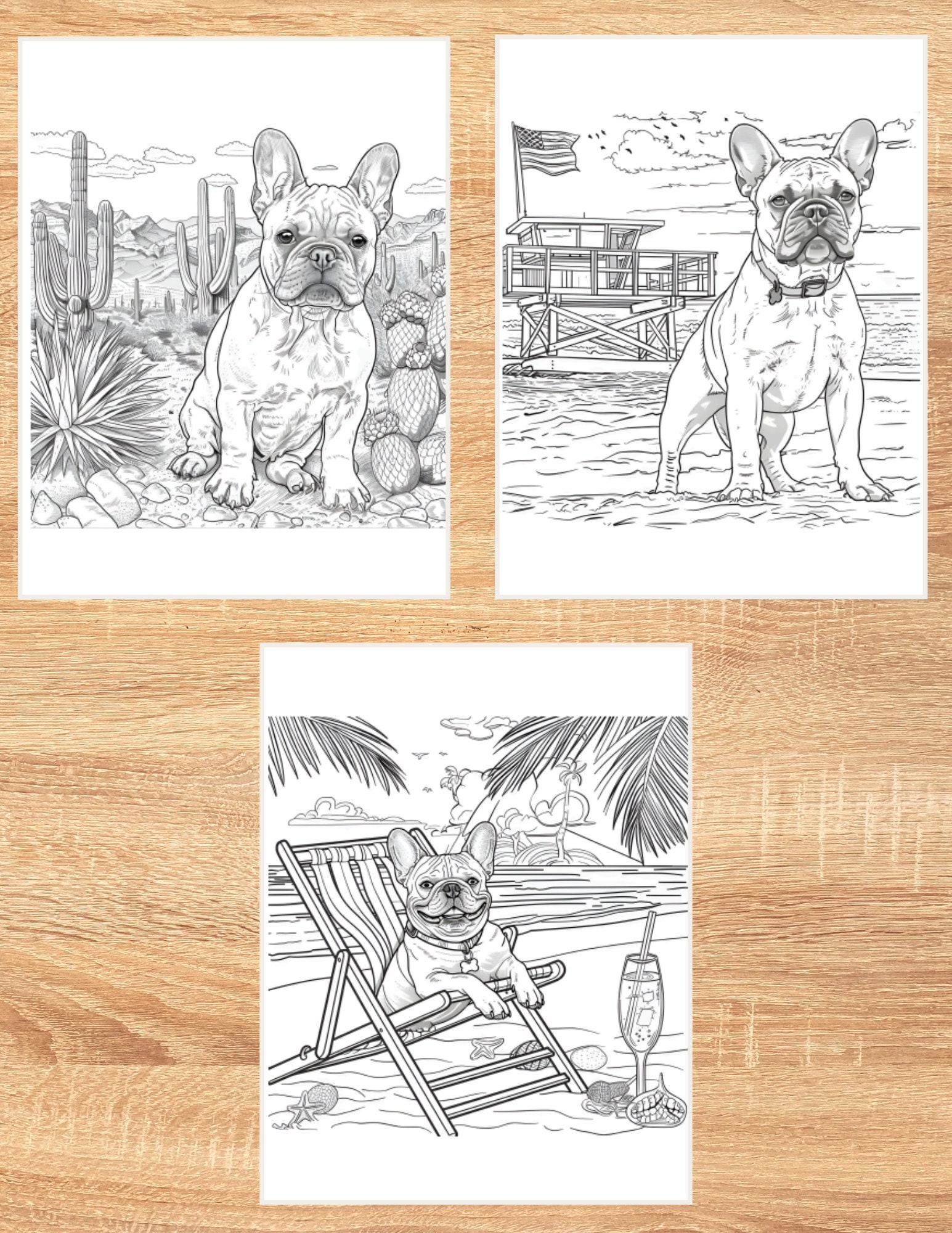 French Bulldog Coloring Book Adorable Printable Pages for Adults and ...