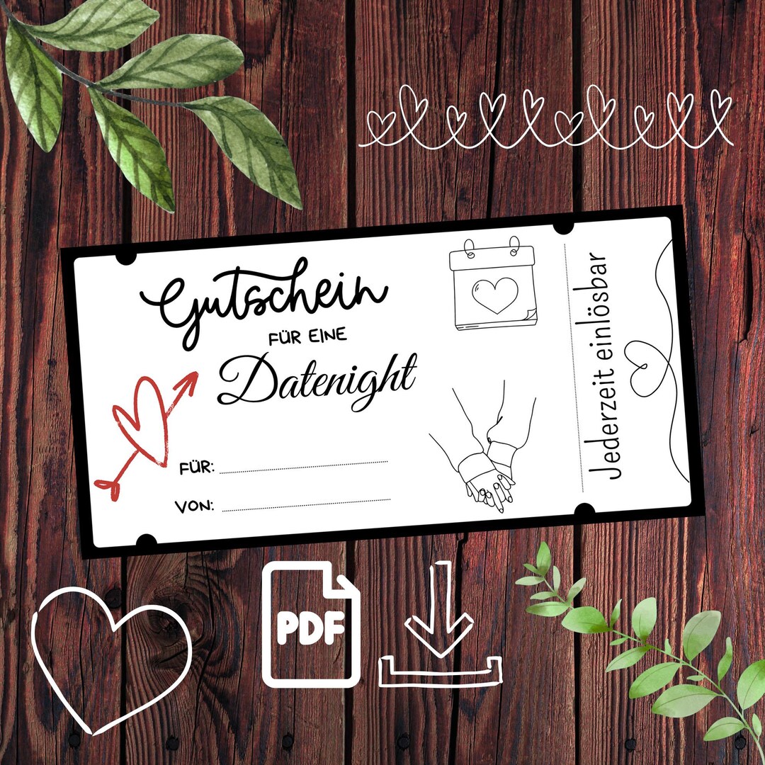 Date Night Voucher - Time Instead of Things - Voucher for Shared Time ...