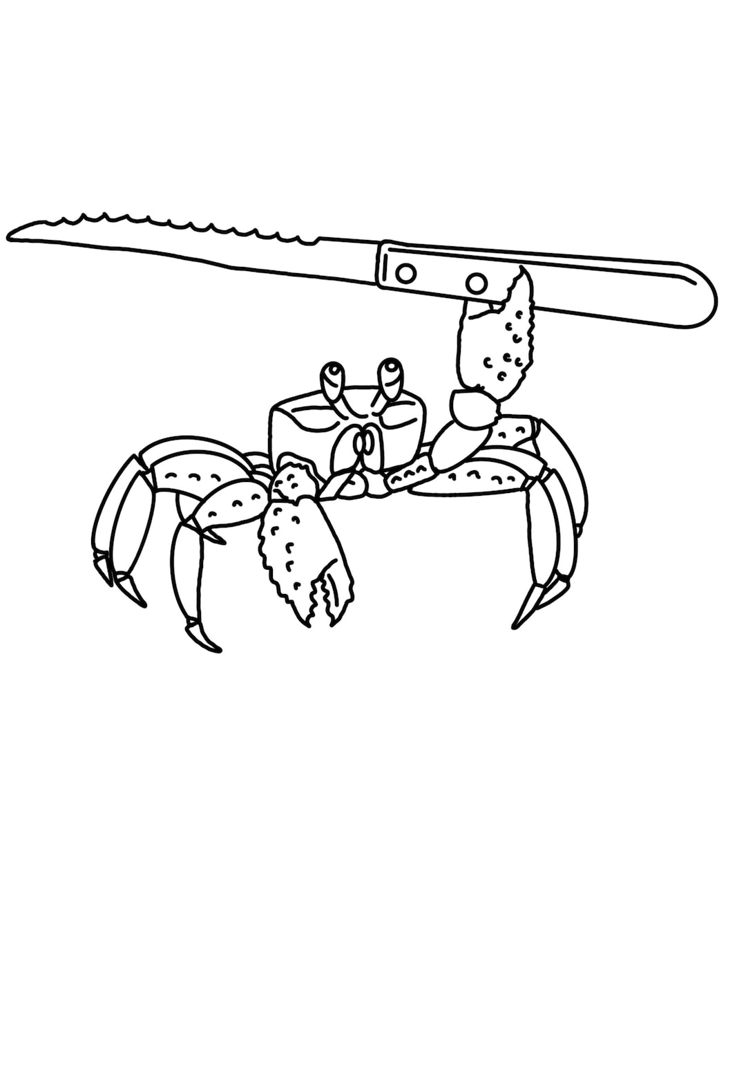 Stabby Crabby Decal, Crab With Knife - Etsy