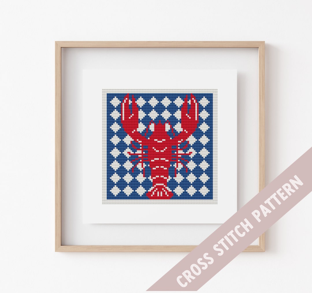 Lobster Cross Stitch PDF Pattern, Counted Cross Stitch Lobster Pattern ...